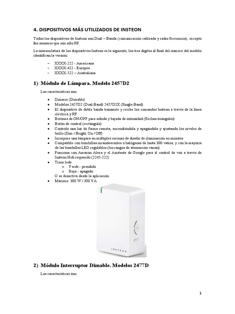 2.2.2. 04 Dispositivos Más Utilizados de INSTEON | PDF | Red de ...