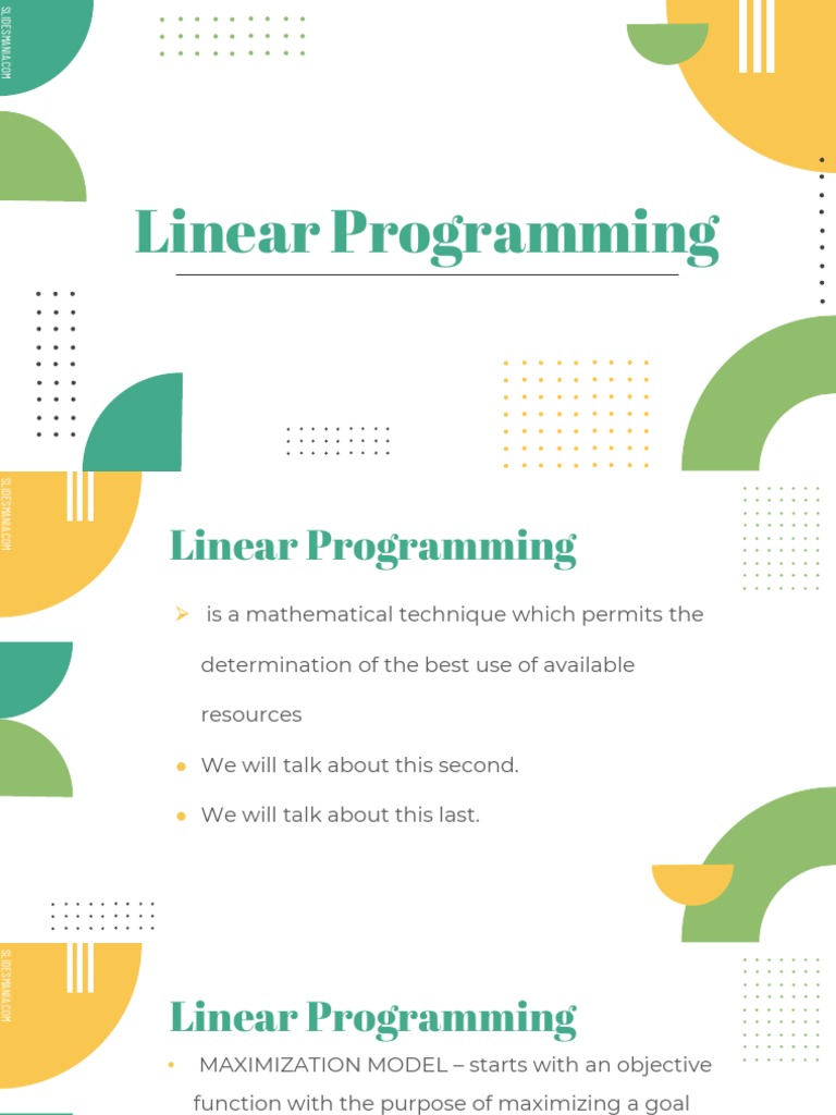 Linear Programming Optimization Guide | PDF | Linear Programming | Mathematical Optimization