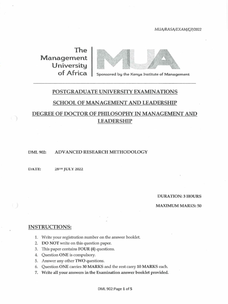DML 902 Advanced Research Methodology July 2022 | PDF