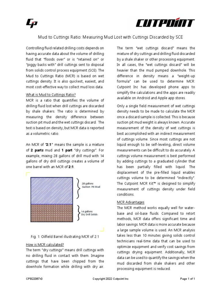 CutpointBlog Measuring Mud Lost With Cuttings | PDF | Density | Volume