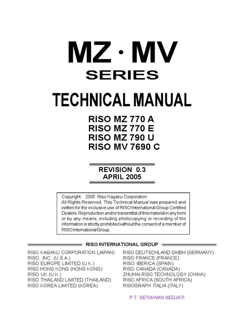 Riso MZ Techmanual | PDF | Electrical Connector | Switch