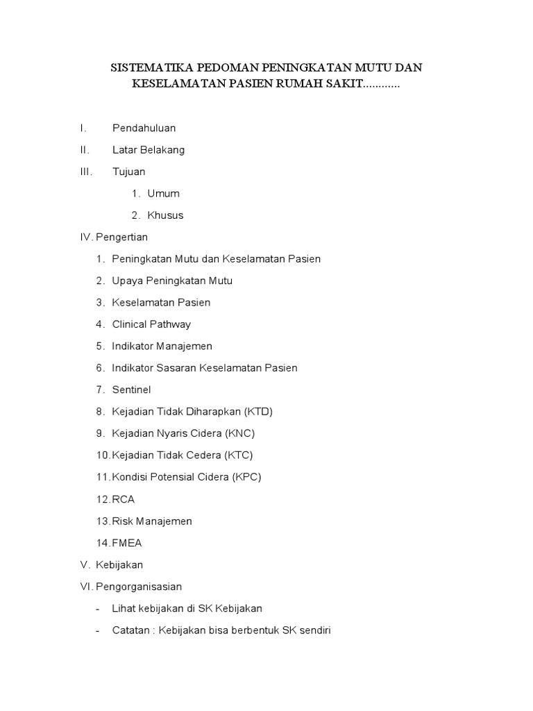 Format Pedoman PMKP | PDF