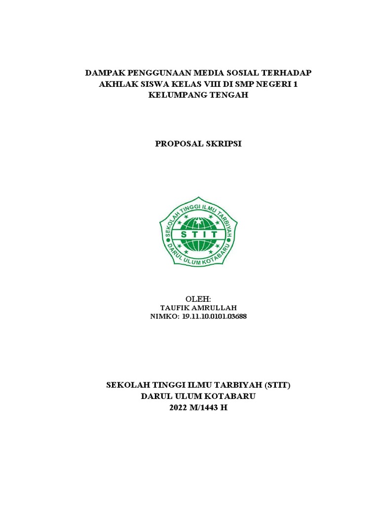 Sampul Proposal Skripsi Ufik | PDF