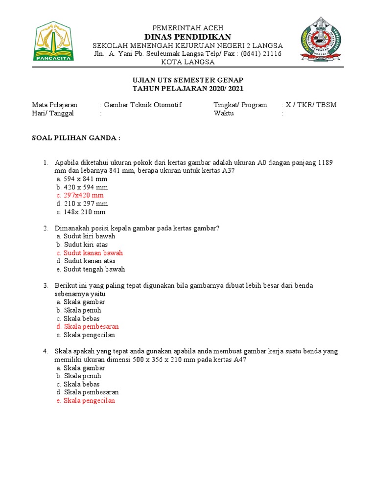 Soal GTO UTS 2 Baru | PDF | Metode & Bahan Ajar