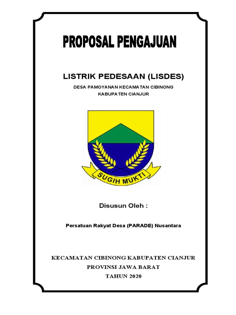 Proposal Listrik Pedesaan Desa Pamoyanan | PDF