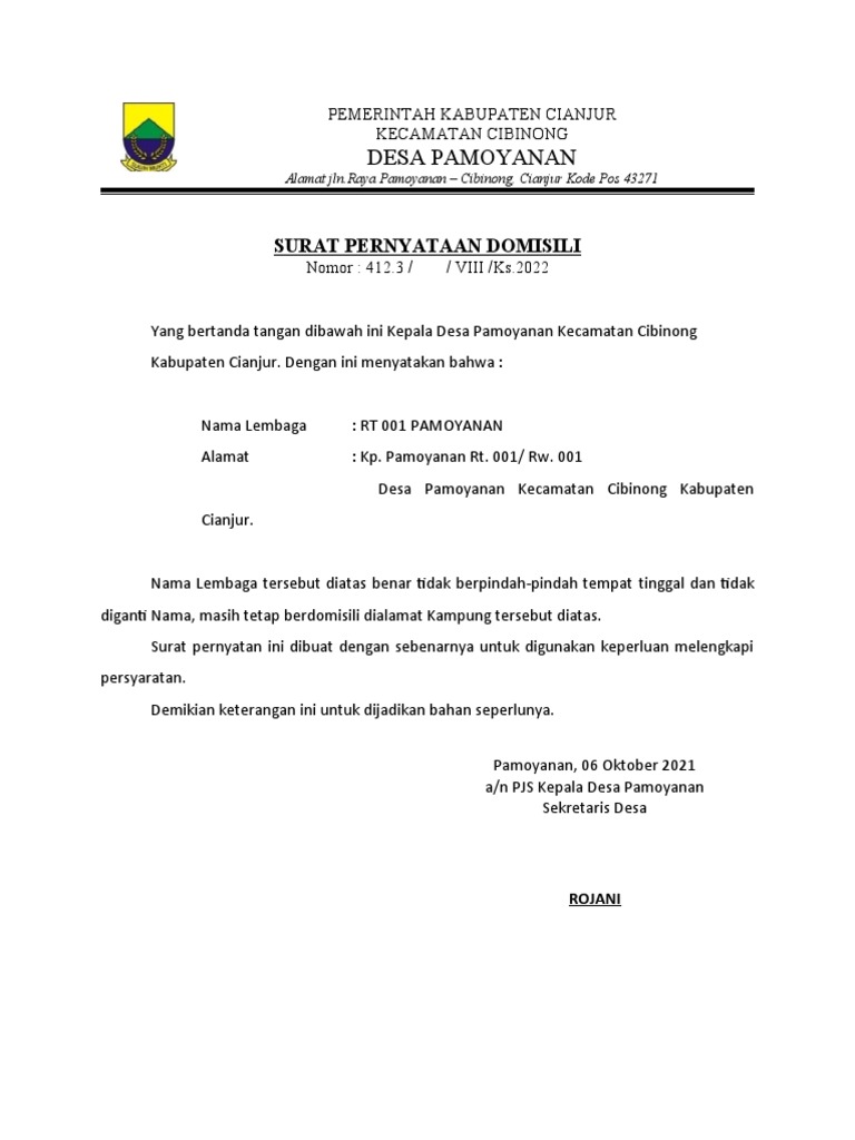 DOMISILI Ke RTan | PDF