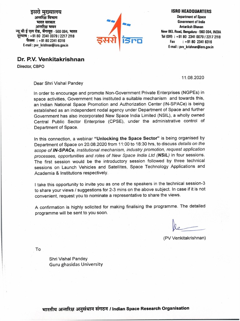 Invitation Isro | PDF