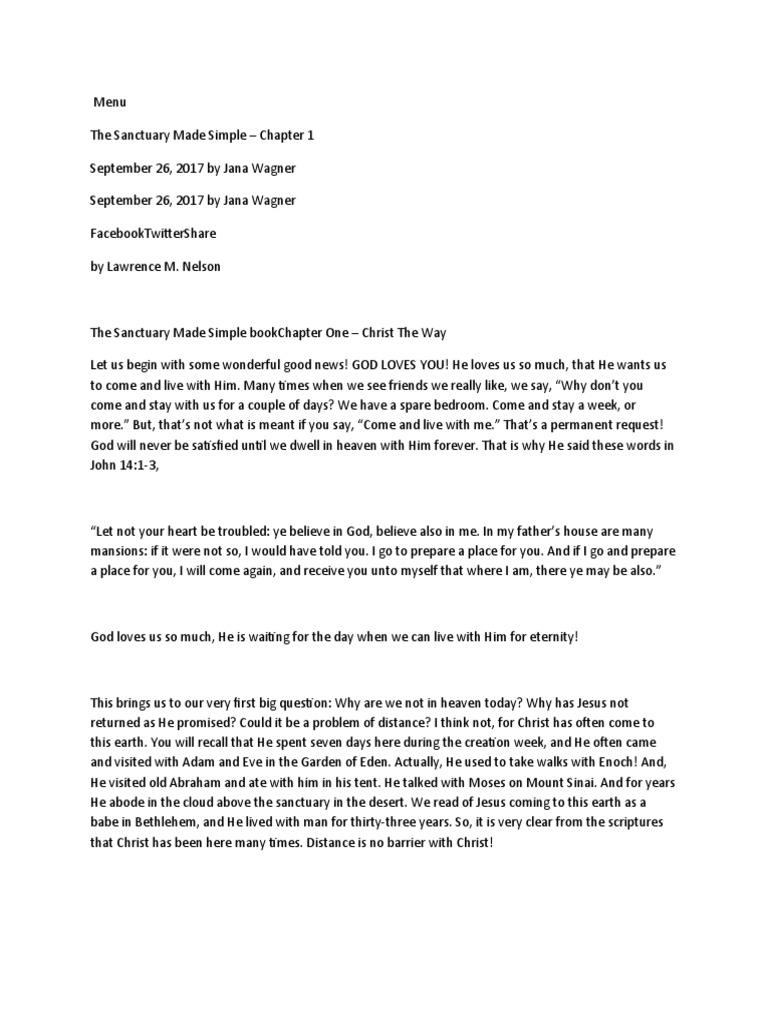 The Sanctuary Made Simple | PDF | Jesus | Ten Commandments