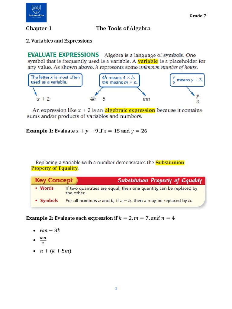 1.2 Variables and Expressions | PDF