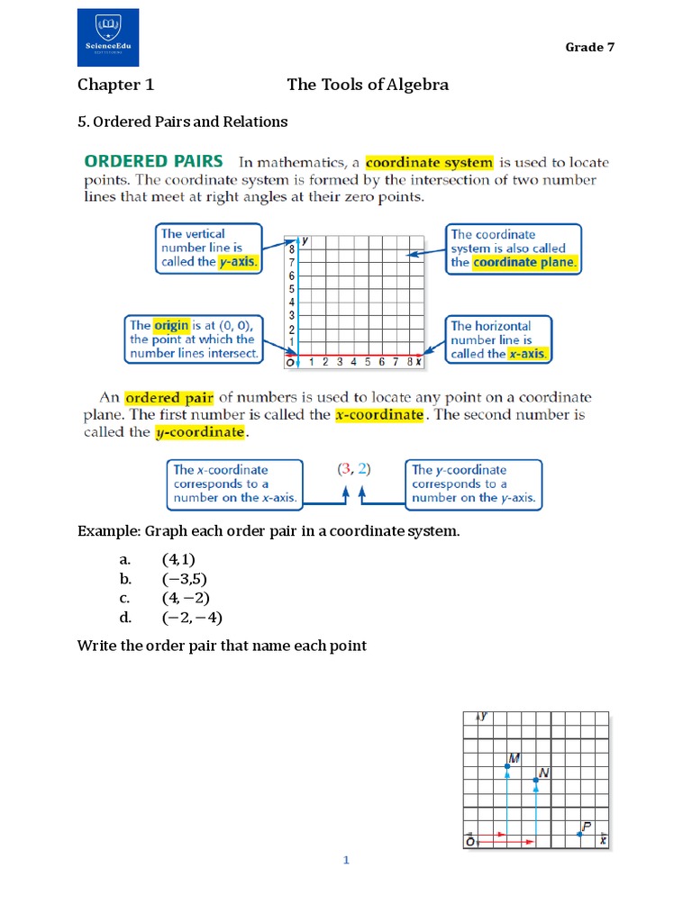 1 5 Ordered Pairs And Relations Pdf