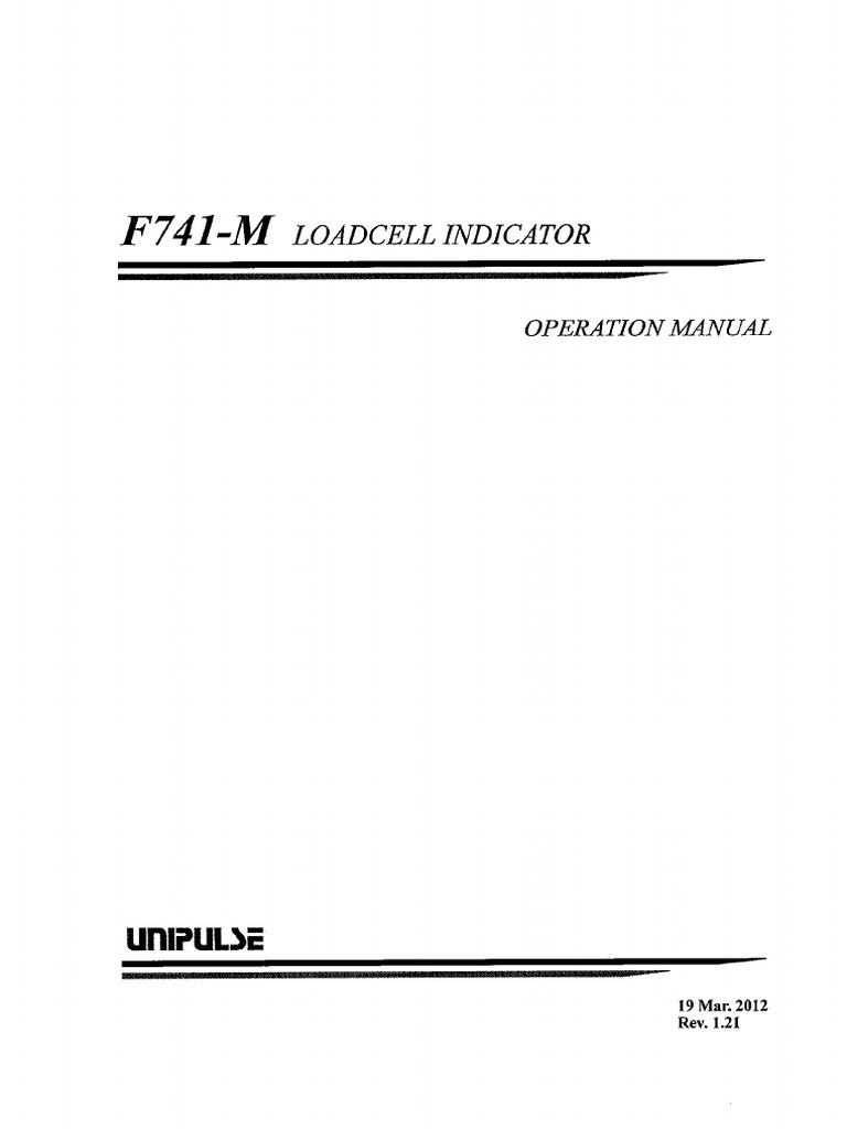 Unipulse F741-M - ENG - Rev1.21 - 2012-05-19 | PDF