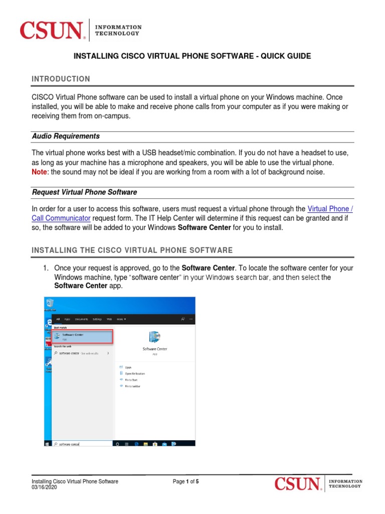 Installing Cisco Virtual Phone Software | PDF | Software | Telephone