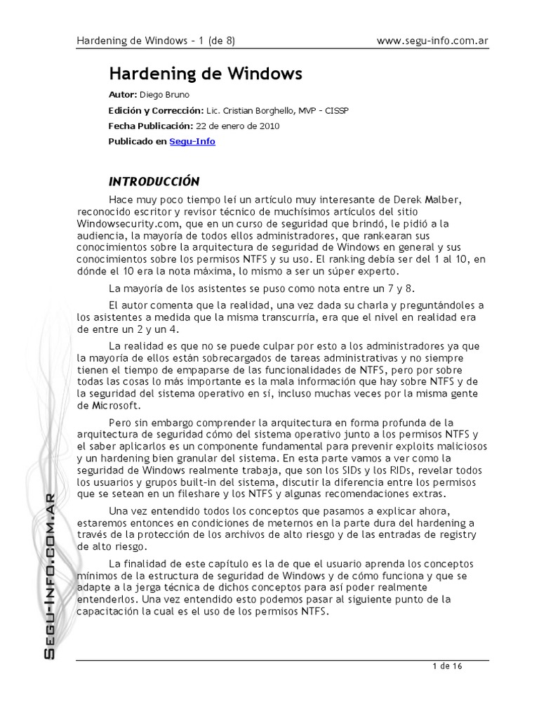 Segu-Info Windows 1 | PDF | Microsoft Windows | Archivo de computadora