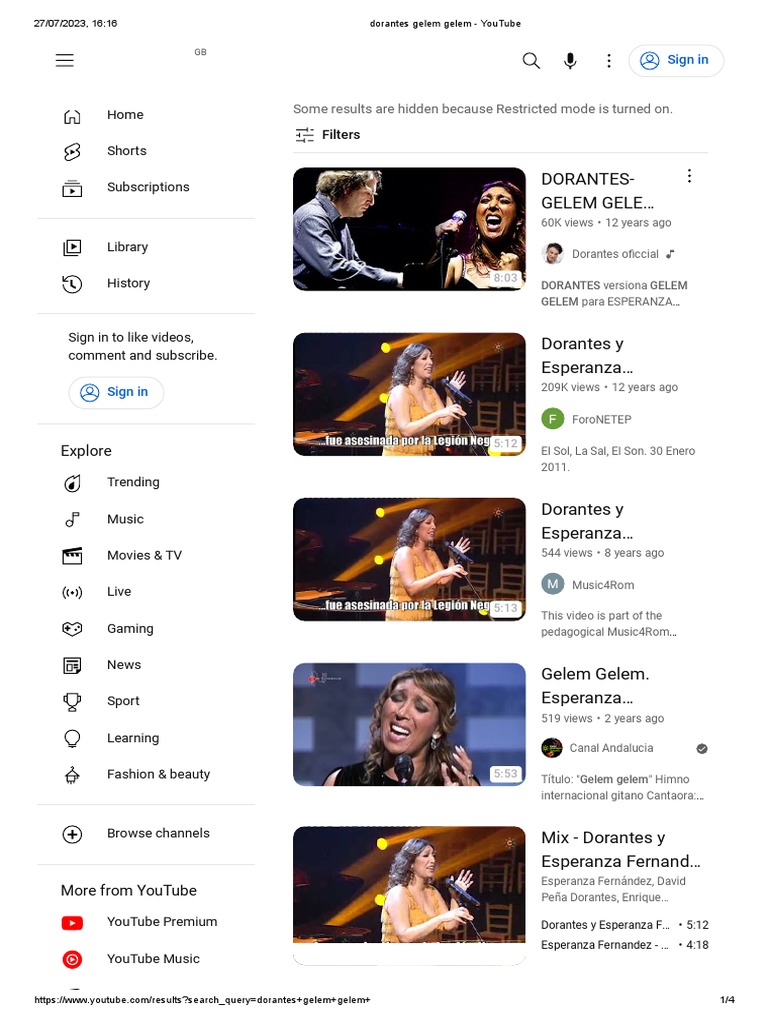 Dorantes Gelem Gelem YouTube Compilation | PDF