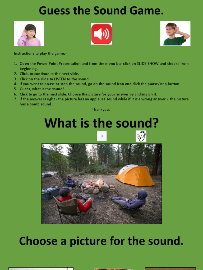 D. Guess The Sound Game | PDF