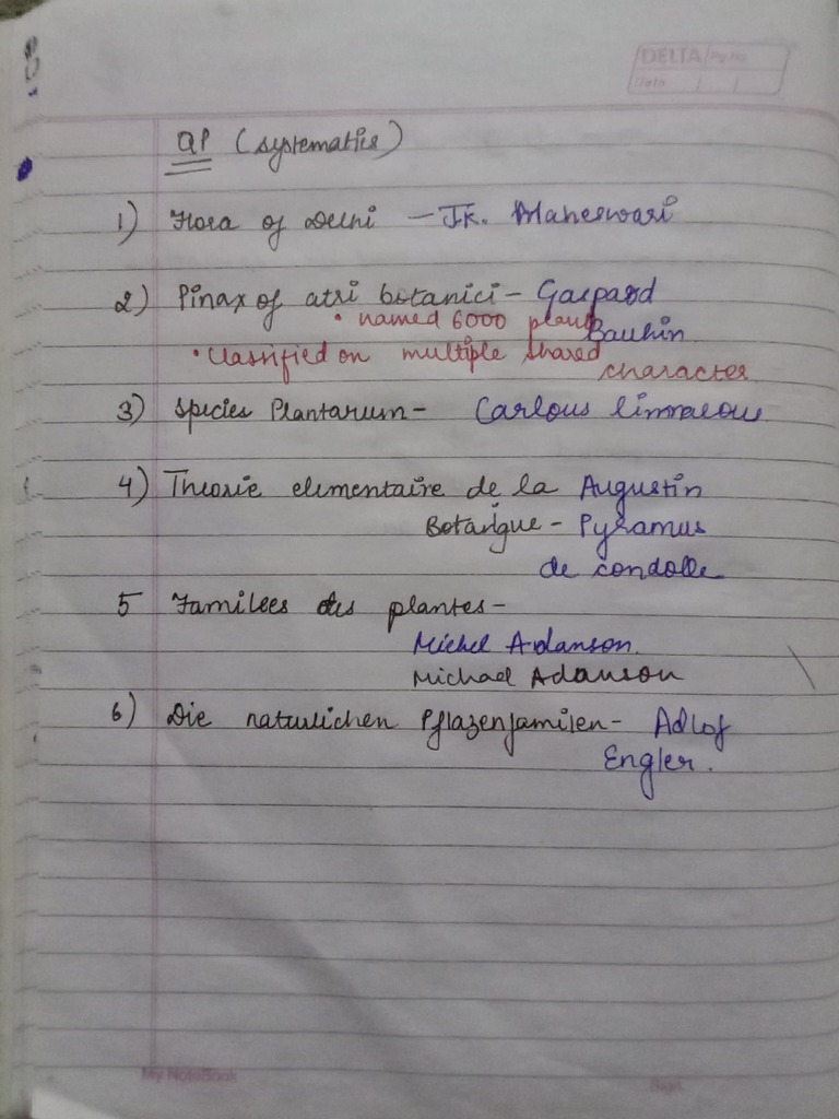 Handwritten Notes Systematics | PDF
