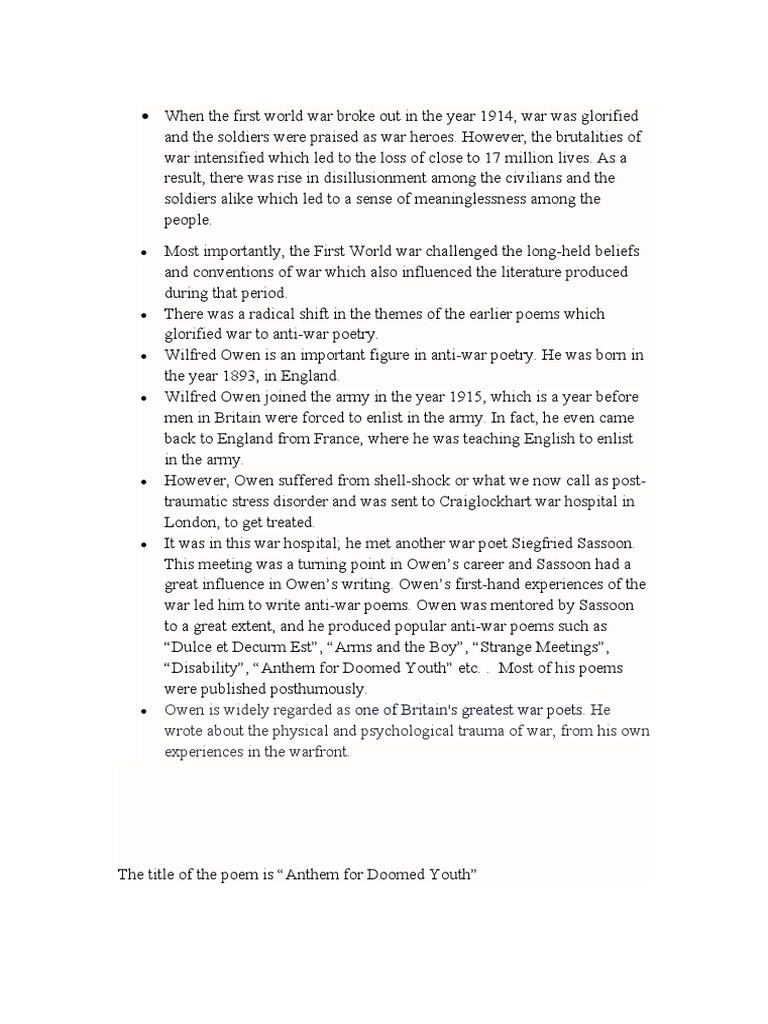 Anthem For Doomed Youth New | PDF