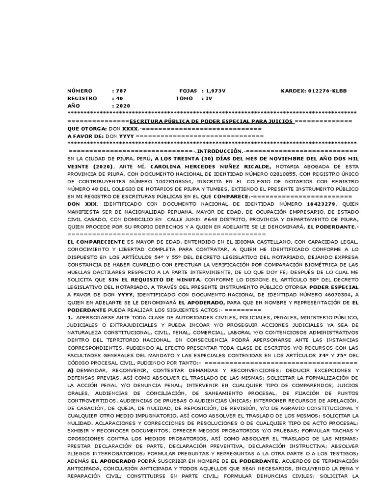 Modelo Poder para Juicios | PDF