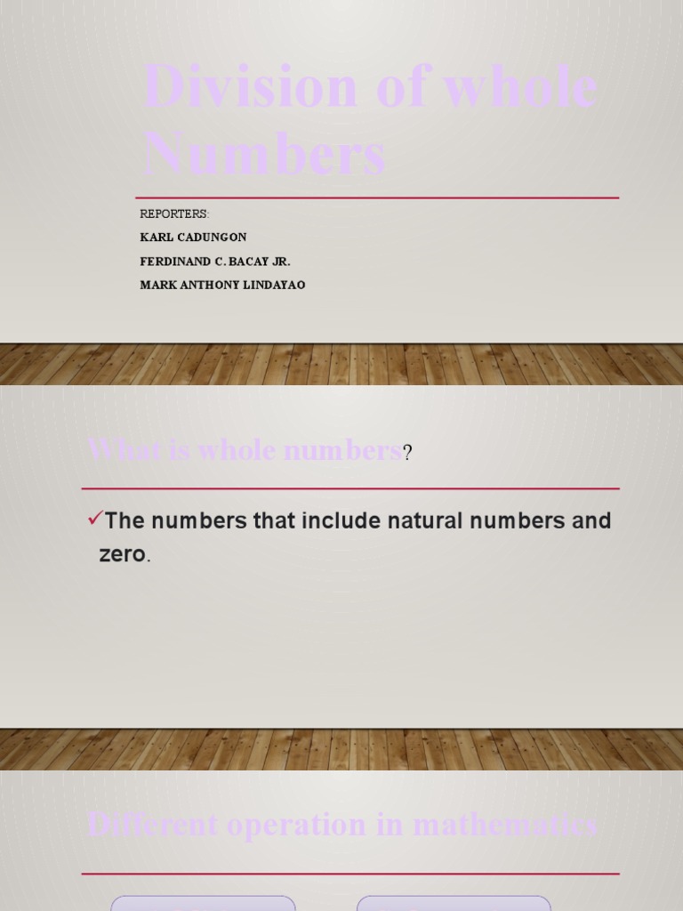 T Math (Division of Whole Numbers) | PDF