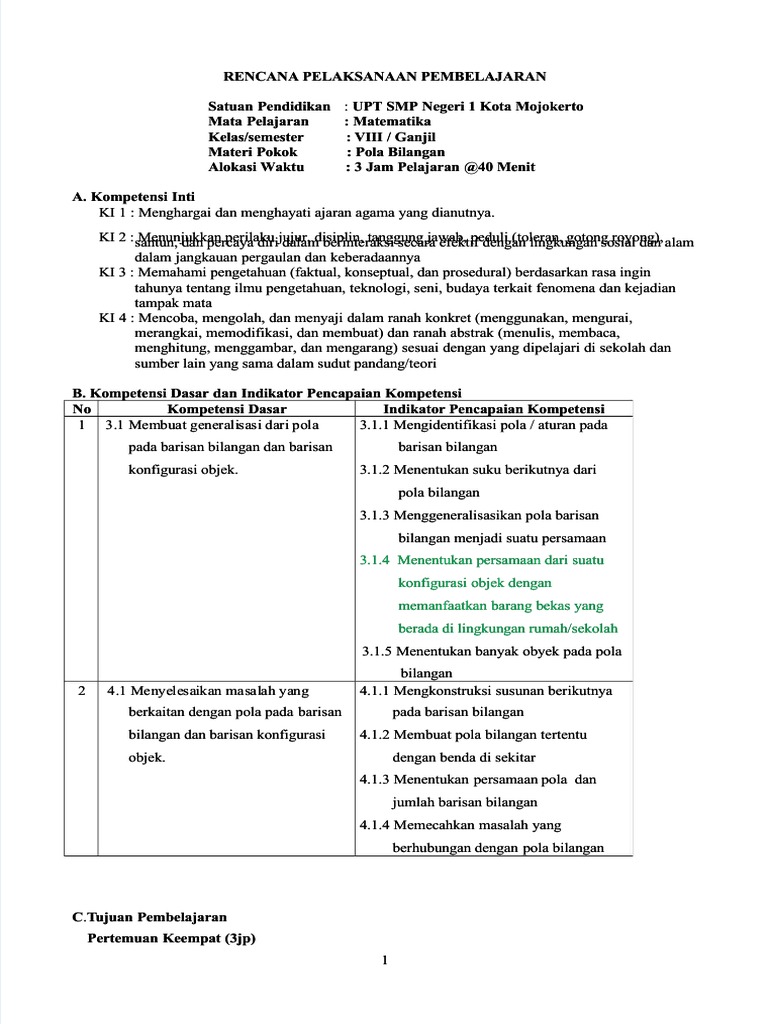 PDF RPP Adiwiyata Mat 8 Compress | PDF