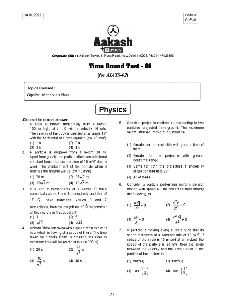 Physics - 2D Motion | PDF | Acceleration | Velocity