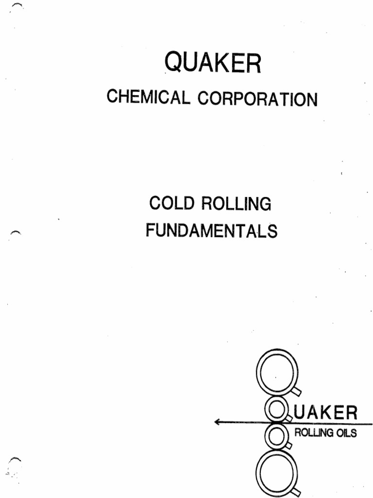 Quaker Chemical Corporation Cold Rolling Fundamentals | PDF