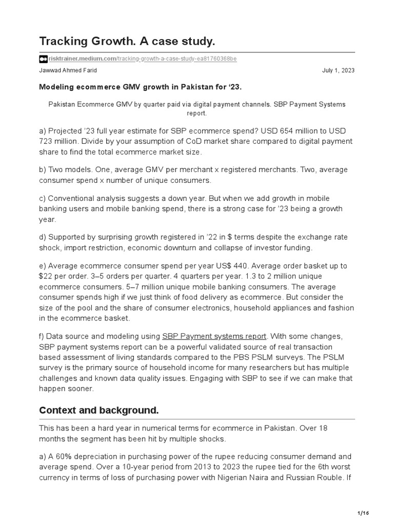 2023 Gmv-Tracking Growth A Case Study | PDF | E Commerce | Retail