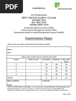QMS Internal Auditor Exam Paper | PDF | Auditor's Report | Audit