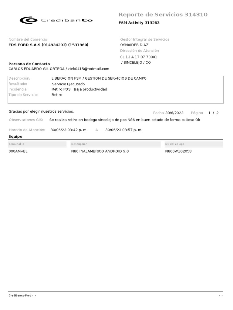 Credibanco - Reporte Final | PDF | Negocios | Tecnología