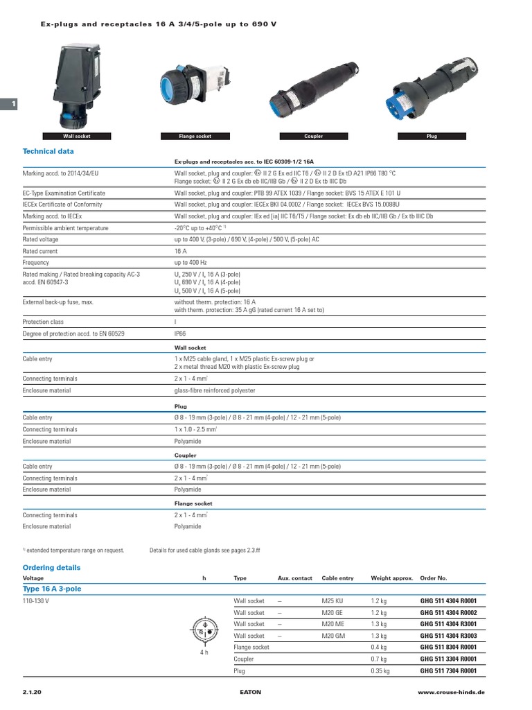 Datasheet Plug GHG511 | PDF | Ac Power Plugs And Sockets | Electrical ...