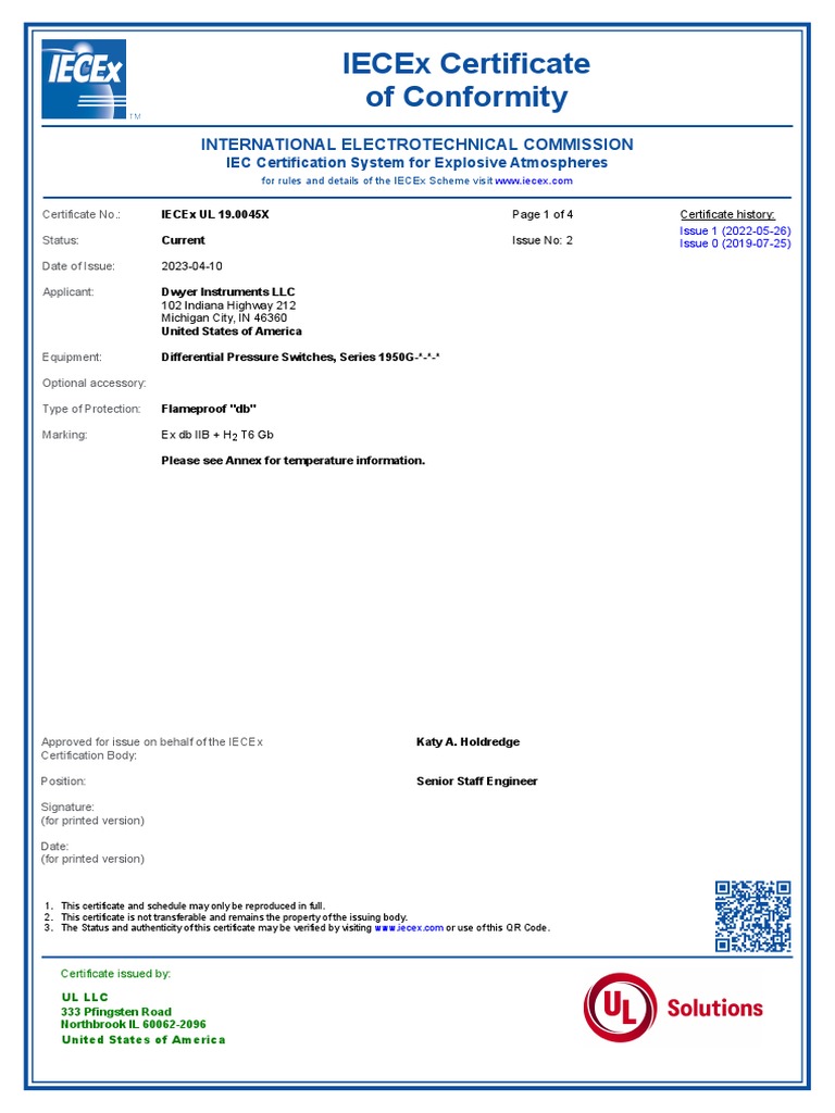 IECEx UL 19.0045X 002 | PDF | Technology & Engineering