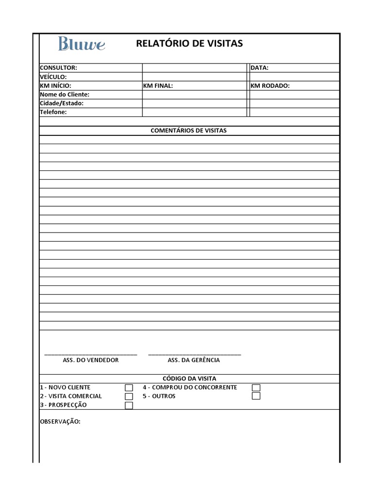 Modelo Relatório de Visita Aos Clientes | PDF