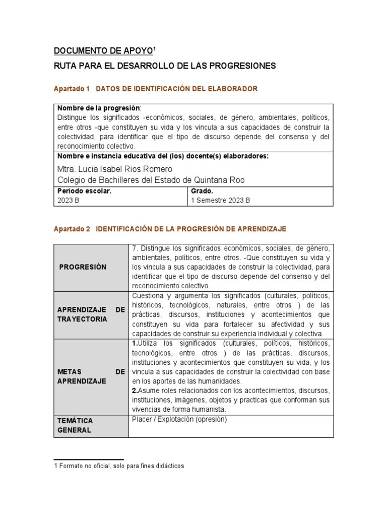 Actividad 1 - Progresión 7 - Zona NORTE | PDF