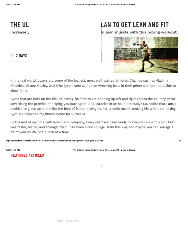 6-Week Ultimate Boxing Workout Plan | PDF