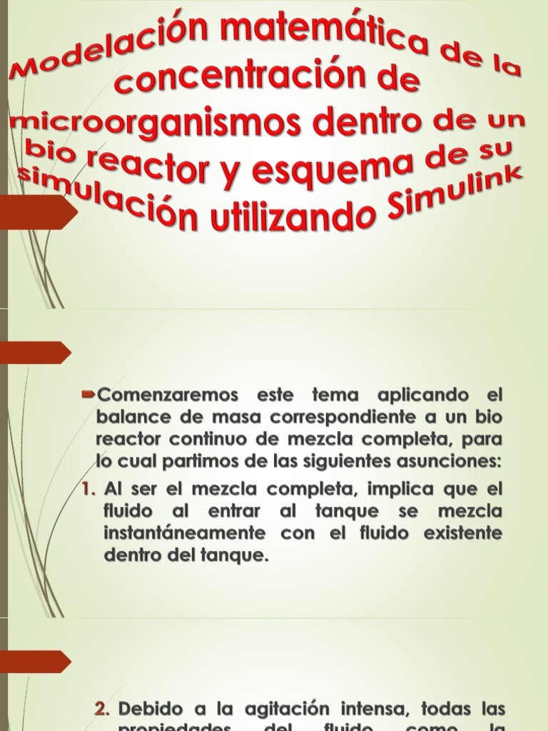 Modelado de Bio Reactores en Simulink | PDF
