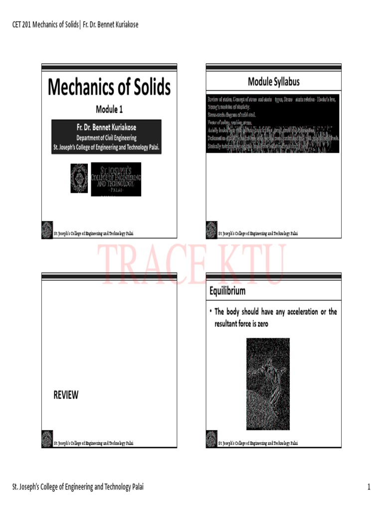 Cet201 Mos Module 1 | PDF | Deformation (Engineering) | Young's Modulus