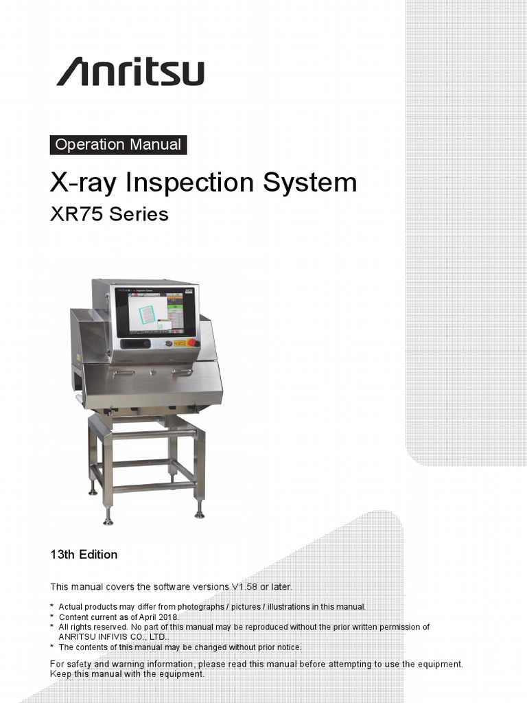 Anritsu X-Ray XR75 Operations Manual | PDF