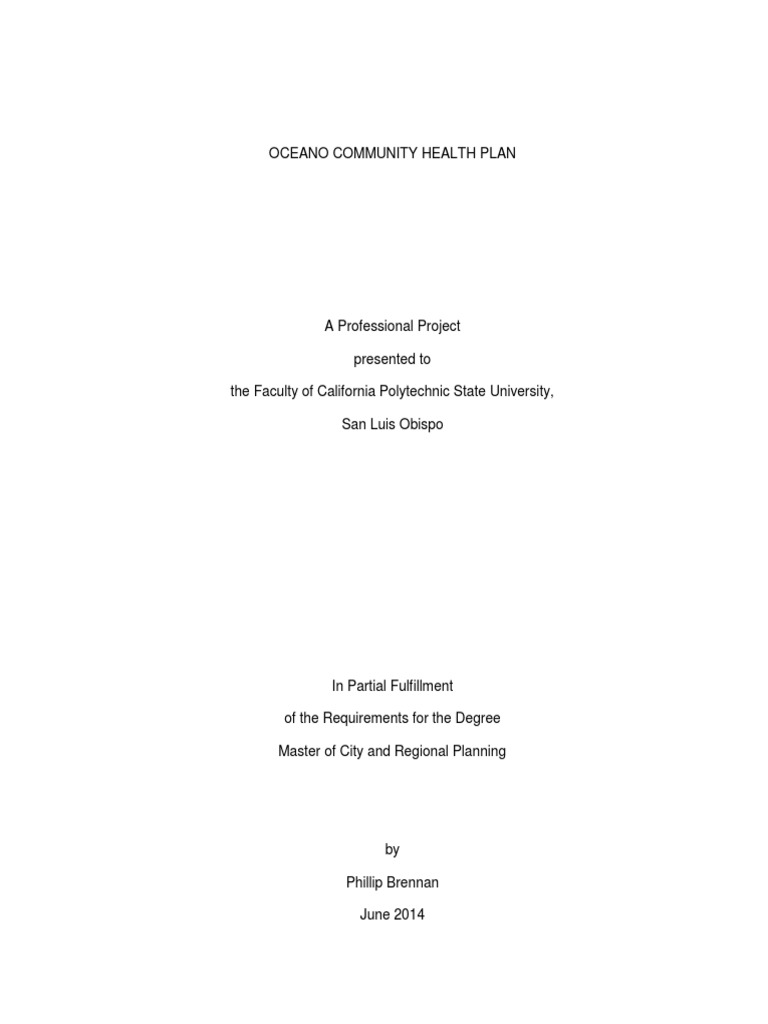 Oceano Community Health Plan | Download Free PDF | Public Health ...