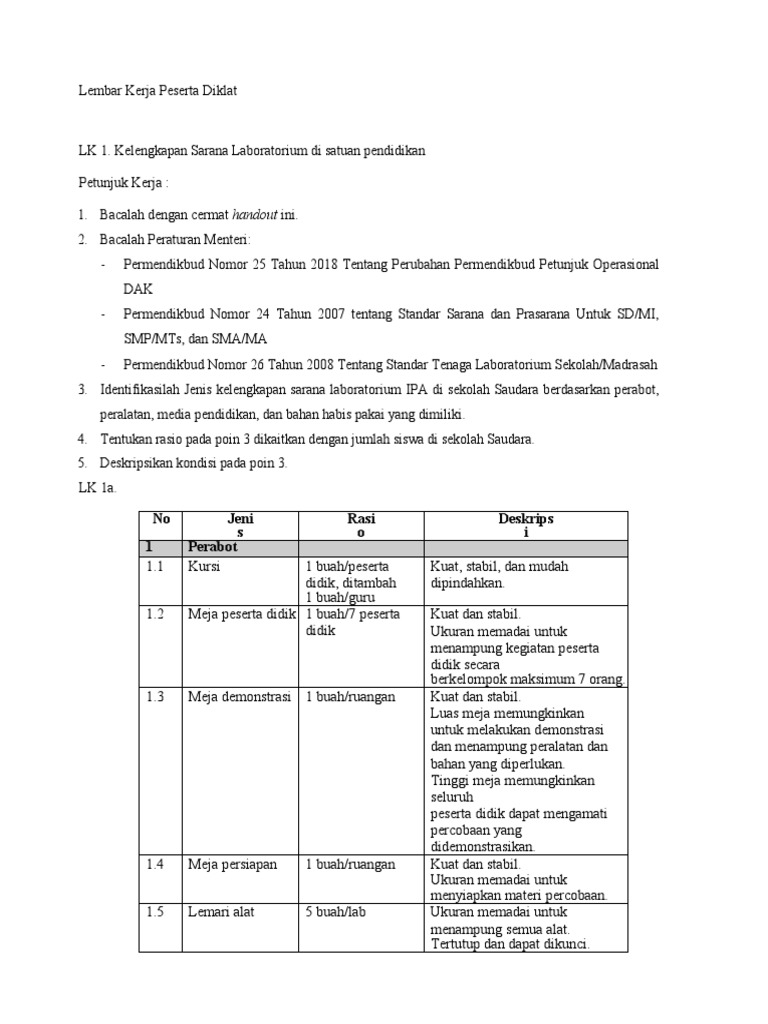LK-01 Perencanaan Lab | PDF