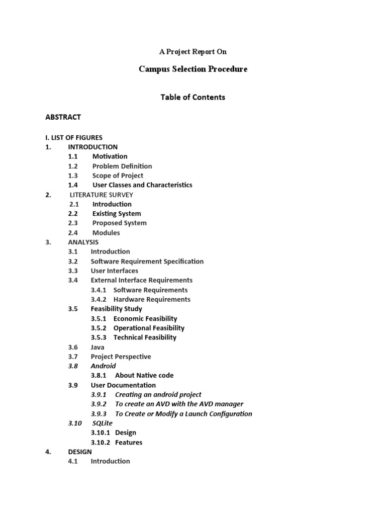 Campus Selection Procedure Android App Project Report | PDF | Software ...