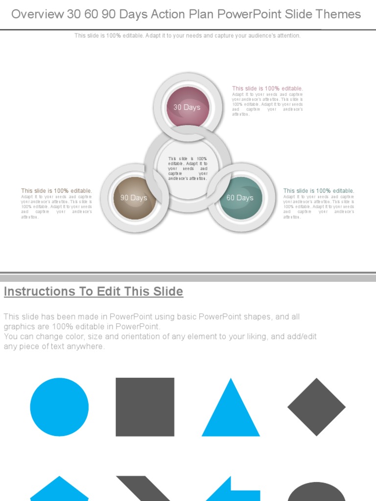 Editable 30-60-90 Day Plan Slides | PDF | Icon (Computing) | Microsoft ...