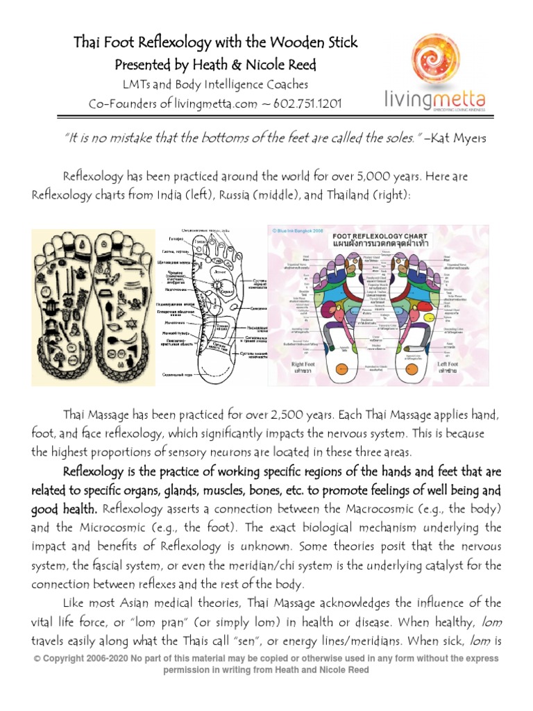 Thai Foot Reflexology With The Wooden Stick Autor Heath Nicole Reed