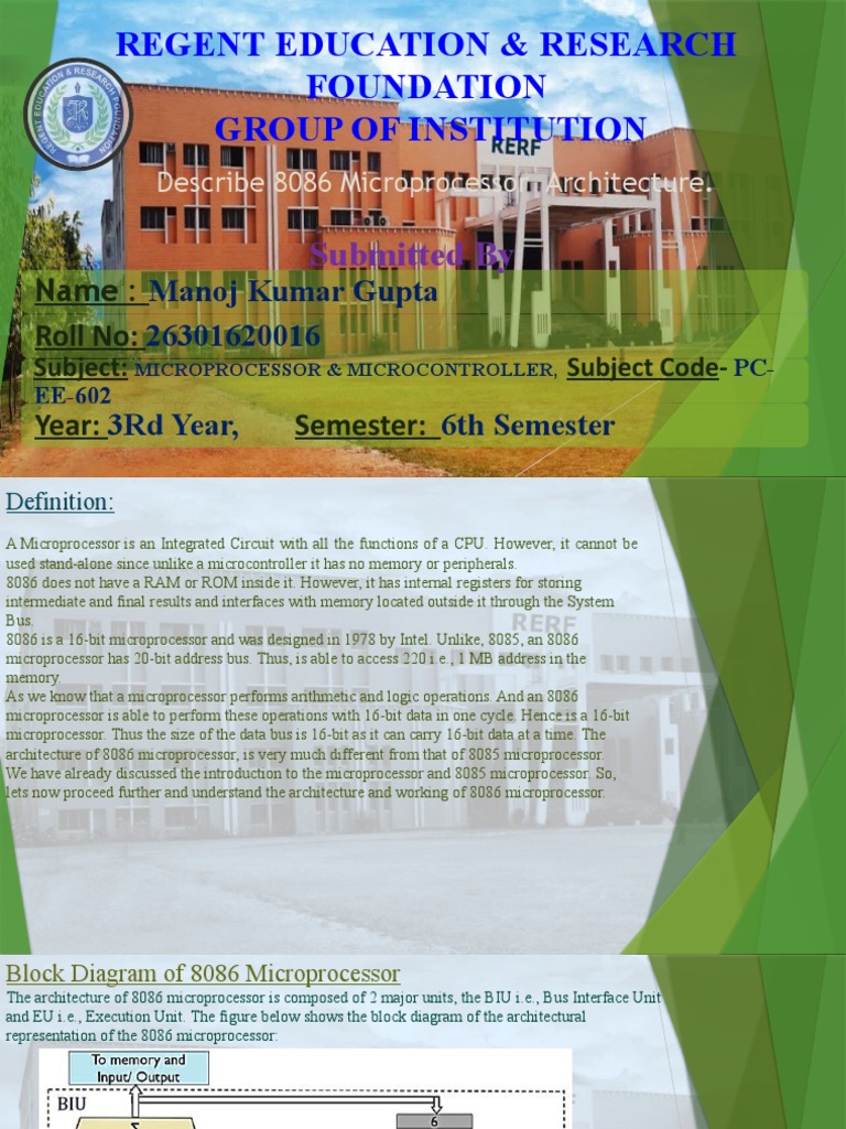 8086 Microprocessor Architecture | PDF | Central Processing Unit | Microcontroller
