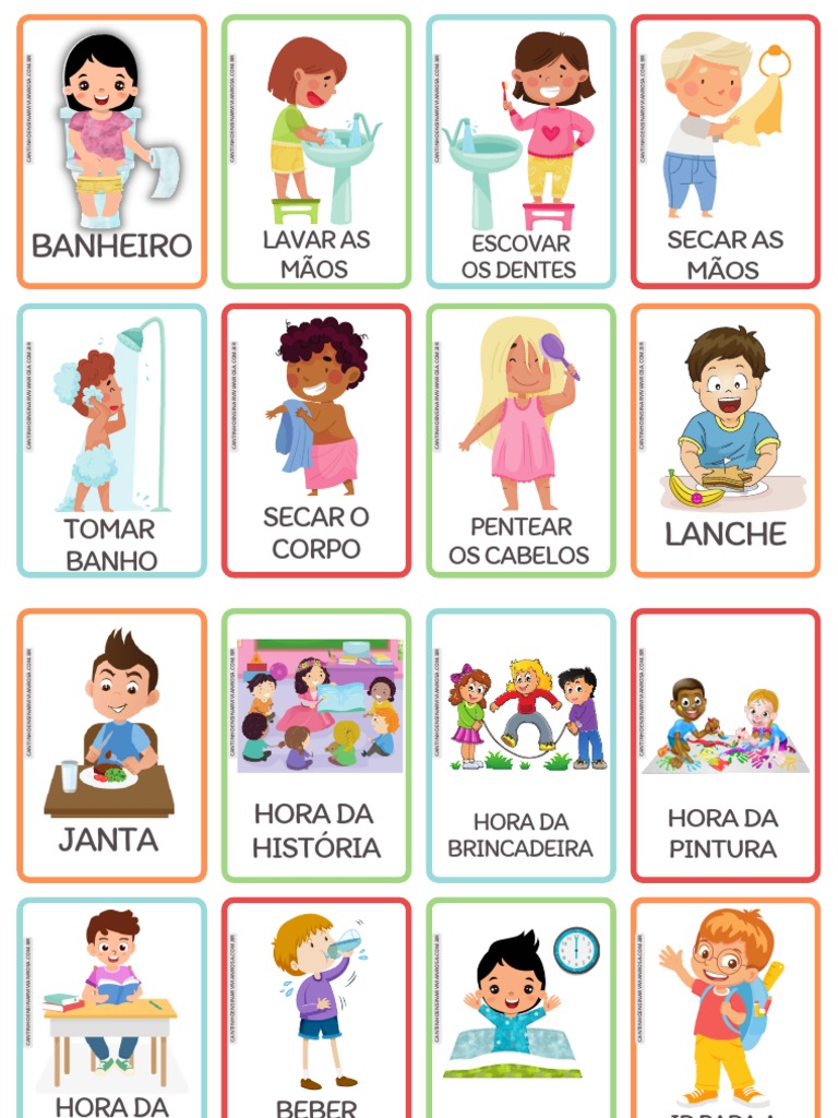 Quadro de Rotina Tea Educacao Infantil Com Cards | PDF