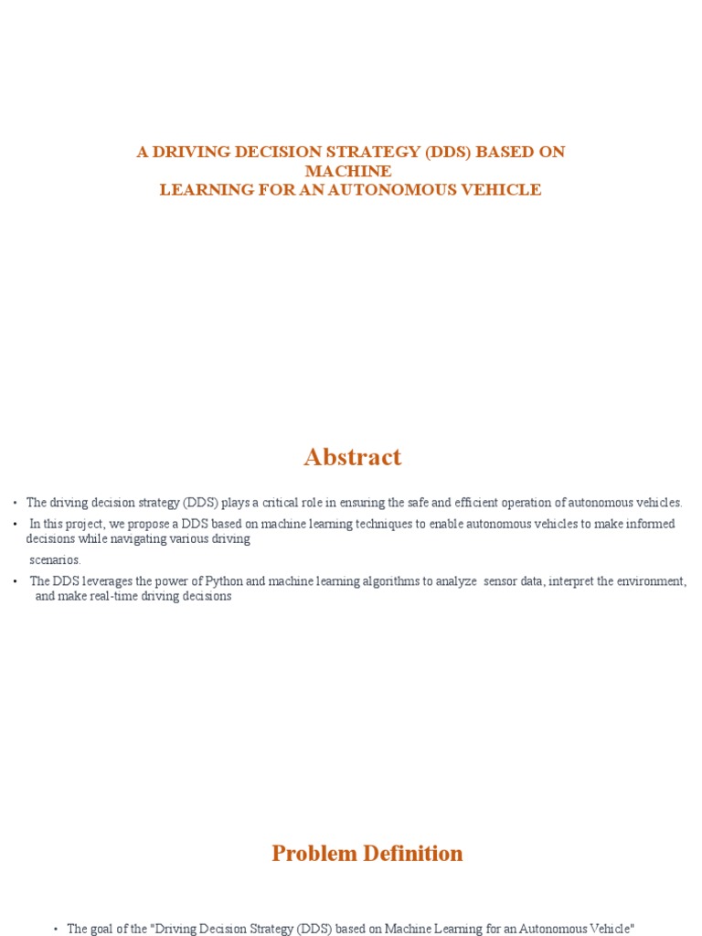 A Driving Decision Strategy (DDS) Based12 | PDF | Machine Learning ...