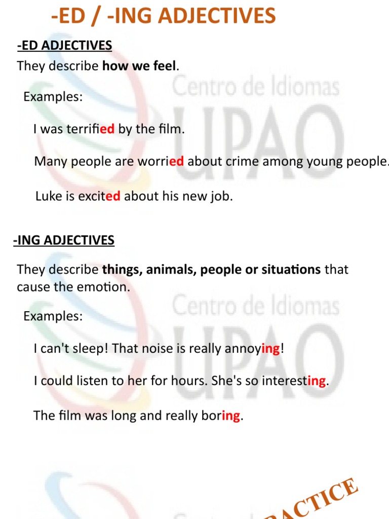 Ed - Ing Adjectives - Canvas | PDF