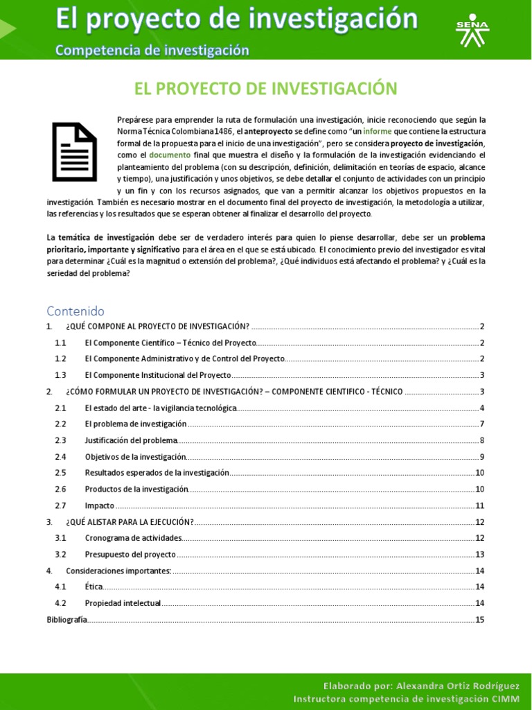 El Proyecto de Investigación | PDF