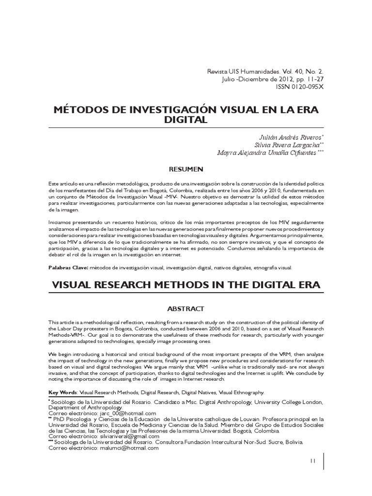 Lectura 3 (Métodos de Investigación Visual en La Era Digital) | PDF ...