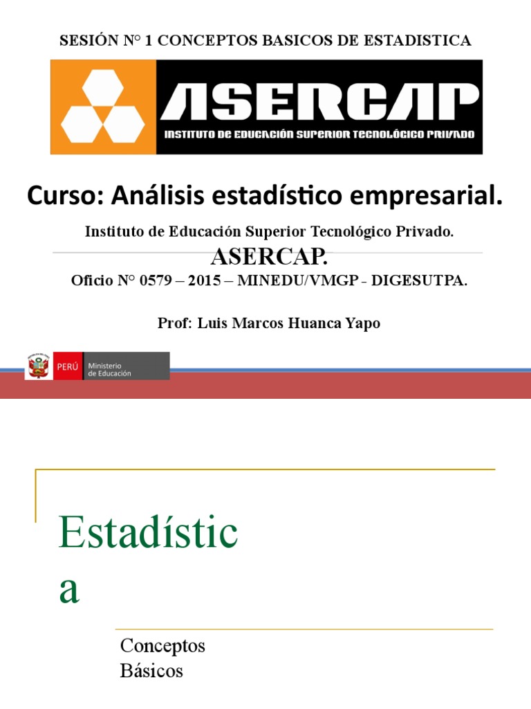 Sesion 1 Conceptos Basicos de Estadistica | PDF Sesion 1 Conceptos Basicos de Estadistica | PDF