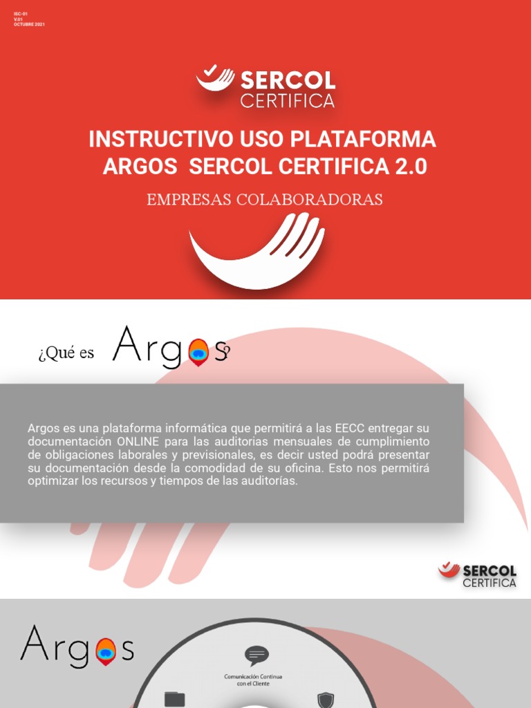 ISC-01 Instructivo de Uso de La Palataforma Argos para Clientes Sercol ...